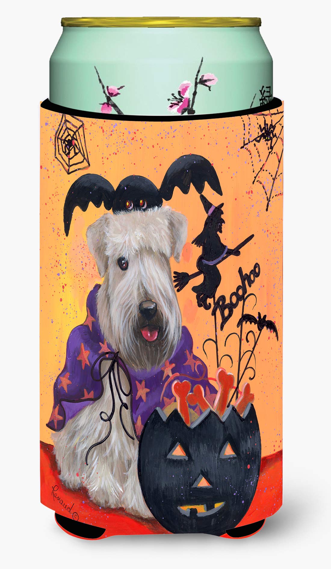 Caroline's Treasures PPP3136TBC Wheaten Terrier Halloween Tall Boy Hugger Can Cooler Sleeve Hugger Machine Washable Drink Sleeve Hugger Collapsible Insulator Beverage Insulated Holder