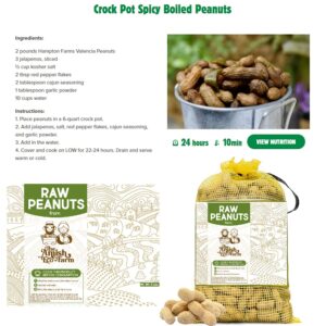 THE AMISH ECO-FARM | Fancy Size | Bulk Raw Peanuts in Shell, Virginia Grown | Unsalted Peanuts | Boiled Peanuts | Squirrels and Birds Feed. (2 lb Bag)