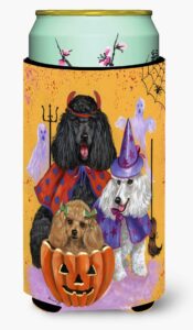 caroline's treasures ppp3146tbc poodle halloween tall boy hugger can cooler sleeve hugger machine washable drink sleeve hugger collapsible insulator beverage insulated holder