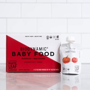 White Leaf Provisions Biodynamic Organic Baby Food Pumpkin + Nectarine (6 (90g) Pouches)