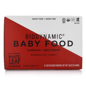 White Leaf Provisions Biodynamic Organic Baby Food Pumpkin + Nectarine (6 (90g) Pouches)