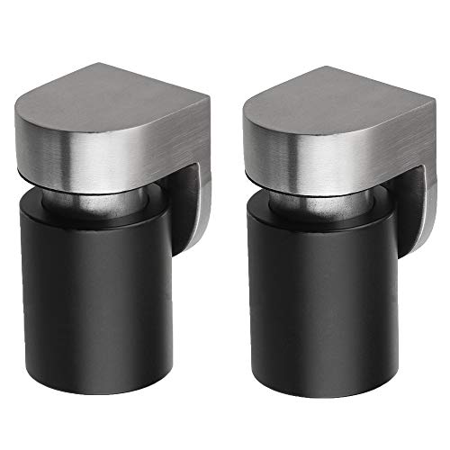 Lizavo DS-004 Stainless Steel Noise Cancelling Magnetic Door Stop with Soundproof Rubber, Floor Mounted, 2 Pack