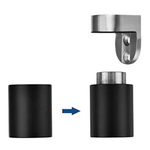 Lizavo DS-004 Stainless Steel Noise Cancelling Magnetic Door Stop with Soundproof Rubber, Floor Mounted, 2 Pack