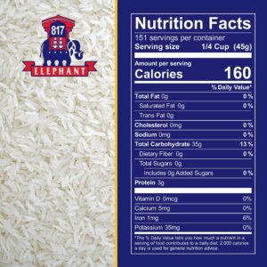 817 Elephant Jasmine Rice White Thai Hom Mali, 15 Lb. Bag