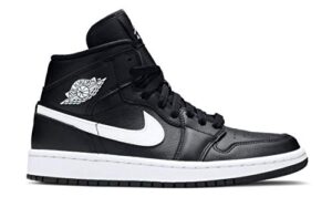 nike air jordan 1 mid black white (bq6472 011) size 12w, 10.5m