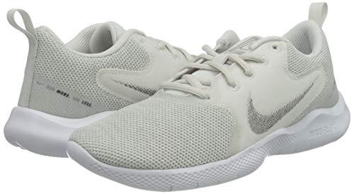 Nike Women's WMNS Flex Experience RN 10 Running Shoe, White MTLC Silver Platinum Tint Lt Smoke Grey, 6.5