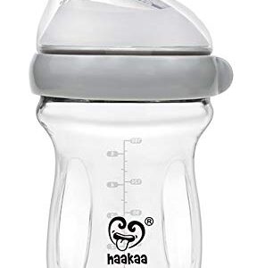 Haakaa Generation 3 Glass Baby Bottle 6 oz/160 ml, 1 PK (Grey)