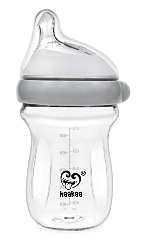 Haakaa Generation 3 Glass Baby Bottle 6 oz/160 ml, 1 PK (Grey)