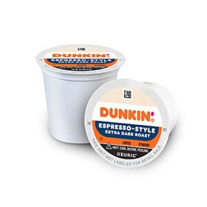 Dunkin' Espresso Style Extra Dark Roast Coffee, 60 Keurig K-Cup Pods