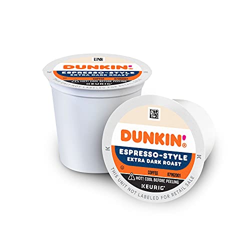 Dunkin' Espresso Style Extra Dark Roast Coffee, 60 Keurig K-Cup Pods