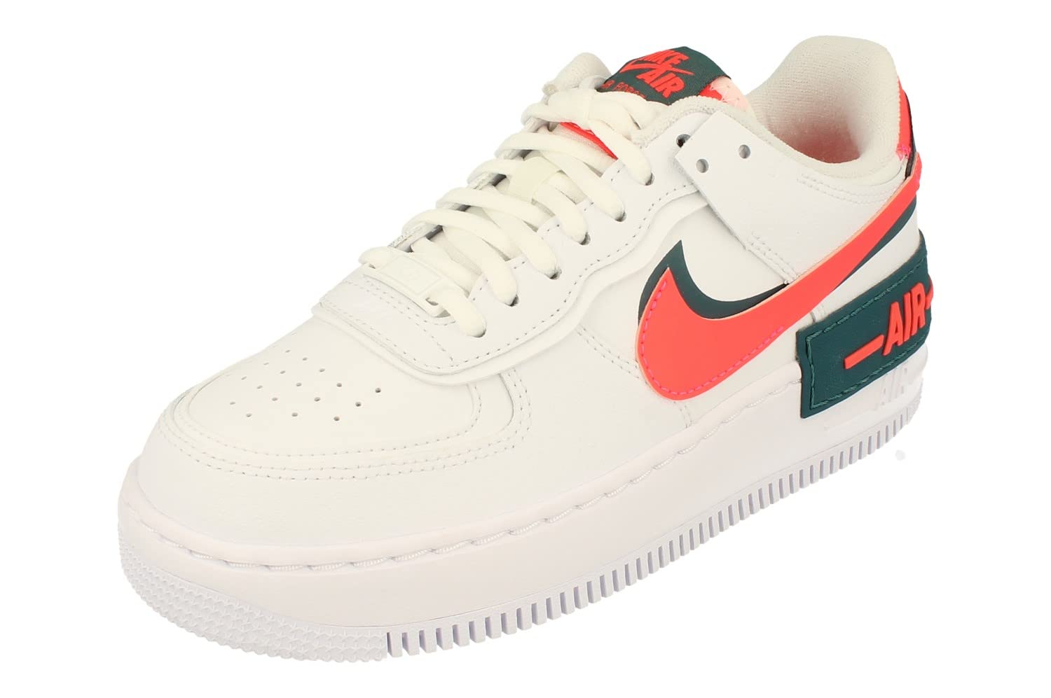 Nike Womens Air Force 1 Shadow White Red DB3902-100 (Numeric_7)