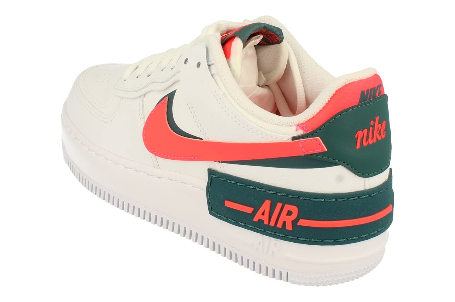 Nike Womens Air Force 1 Shadow White Red DB3902-100 (Numeric_7)