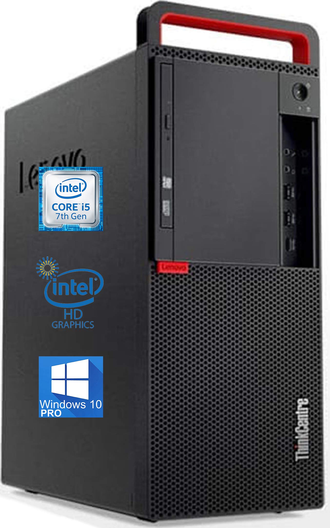 Lenovo ThinkCentre M910T Tower Desktop Computer - Intel Core i5-7500 Upto 3.8GHz, 16GB Ram, 256GB SSD, AC Wi-Fi, Bluetooth, DisplayPort, HDMI 4K Support, DVD-RW - Windows 10 Pro (Renewed)