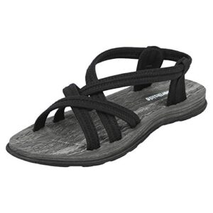 northside womens athletic sandal, black, 8 us