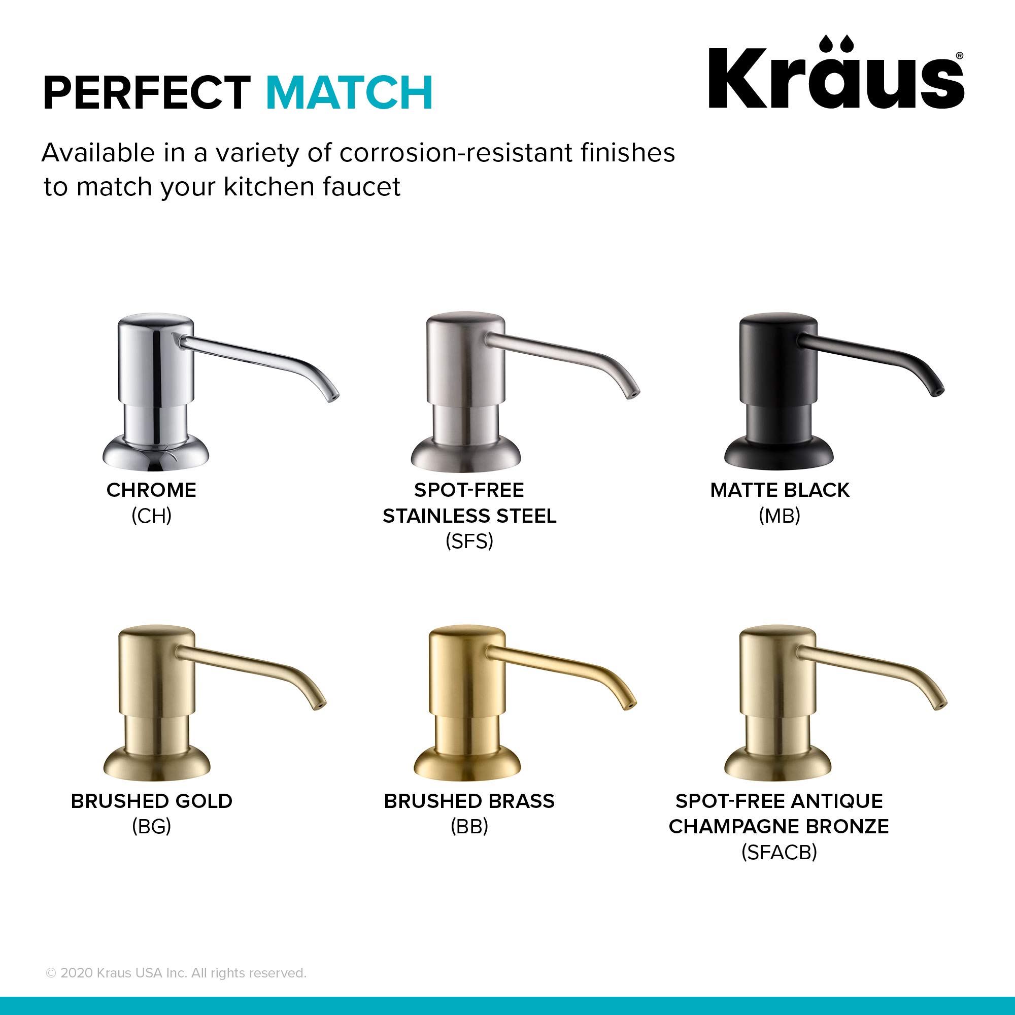 KRAUS Boden Kitchen Soap and Lotion Dispenser in Brushed Brass, KSD-53BB