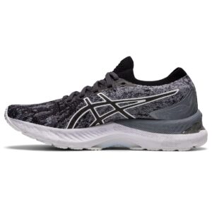 asics women's gel-nimbus 23 knit running shoes, 8, sheet rock/black