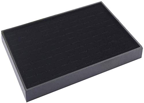 Papinimo Black Velvet 100 Slots Jewelry Ring Earrings Tray Holder Organizer Display Box Stud Earring Storage Case Drawer Insert for Vanity