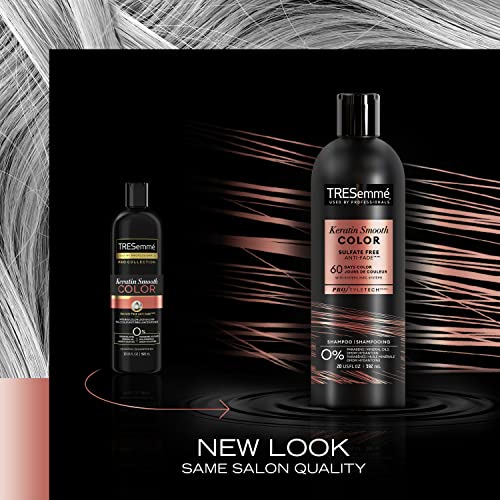 TRESemmé Keratin Smooth Color Sulfate-Free Shampoo for Color-Treated Hair Formulated With Pro Style Technology 20 oz