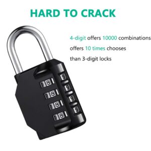 Combination Lock Resettable 4 Digit Padlock with Combination, AIHYTU Waterproof and Heavy Duty Combination Padlock Outdoor for School Gym Locker, Fence Gate, Toolbox, Employee Hasp Locker – 2 Pack