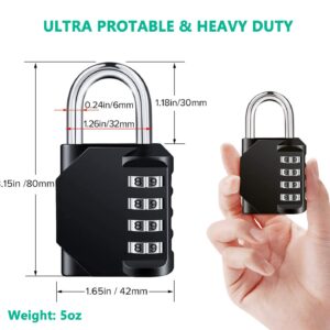 Combination Lock Resettable 4 Digit Padlock with Combination, AIHYTU Waterproof and Heavy Duty Combination Padlock Outdoor for School Gym Locker, Fence Gate, Toolbox, Employee Hasp Locker – 2 Pack