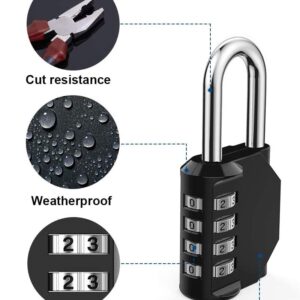 Combination Lock Resettable 4 Digit Padlock with Combination, AIHYTU Waterproof and Heavy Duty Combination Padlock Outdoor for School Gym Locker, Fence Gate, Toolbox, Employee Hasp Locker – 2 Pack