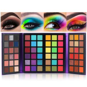 72 colors ultra secret eyeshadow palette, 4 in1 color board matte shimmer glitter nude natural all in one makeup palette blendable pigmented make up eye shadow pallet gift kit