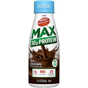 boost glucose control max 30g protein nutritional drink, rich chocolate, 11 fl oz (pack of 12)