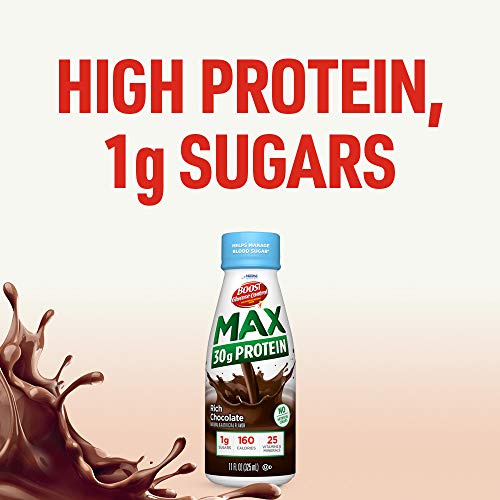 BOOST Glucose Control Max 30g Protein Nutritional Drink, Rich Chocolate, 11 Fl Oz (Pack of 12)