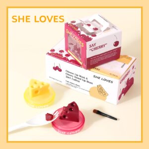 2PCS Cheese Design Cute Makeup PH Lip Balm&Lip mask, Color Changing Lipstick, Light Pink Lipstick, Magic Lipstick with Lip Brush, Pink Lip Balm Lip Gloss for Girls Pink Lips(#2)