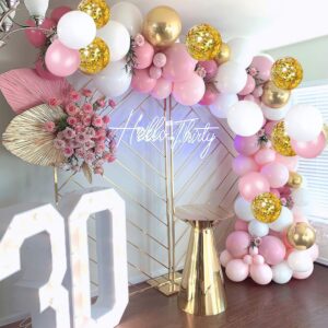 120Pcs Pink and Gold Balloons Garland Kit, Gold Confetti Balloons Pink and White Party Balloons for Birthday Mother's Day Baby Shower Wedding Party Decorations