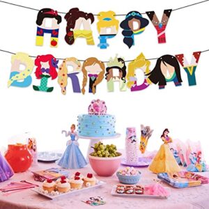 Princess Birthday Banners, Princess Party Decorations Supplies