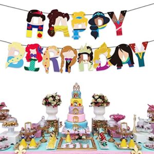 Princess Birthday Banners, Princess Party Decorations Supplies