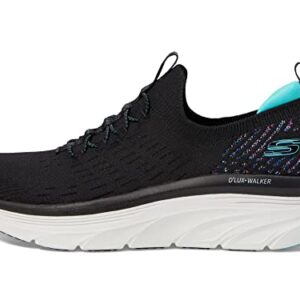 Skechers Sport Women's Women's D'LUX Walker Sneaker, Black/Light Blue, 9.5