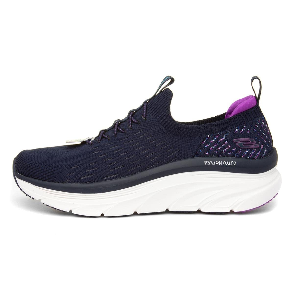 Skechers Women's D'LUX Walker Star Stunner Sneaker, Navy, 6