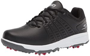 skechers women's go jasmine spiked waterproof golf shoe, black, 8.5