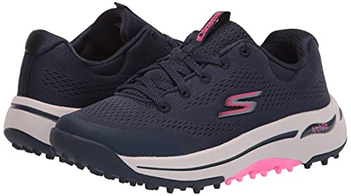 Skechers Women's Go Arch Fit Golf Shoe, Navy/Pink, 9