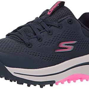 Skechers Women's Go Arch Fit Golf Shoe, Navy/Pink, 9