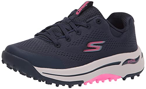 Skechers Women's Go Arch Fit Golf Shoe, Navy/Pink, 9