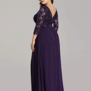 Ever-Pretty Womens Plus Size Lace Evening Formal Dress Elegant Lace Dresses Dark Purple US 20