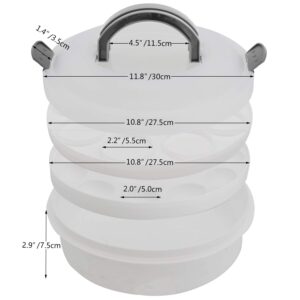 10 Inch Portable Pie Carrier with Lid and Tray 3-In-1 Round Cupcake Container Egg Holder Muffin Tart Cookie Keeper Food (Grey)