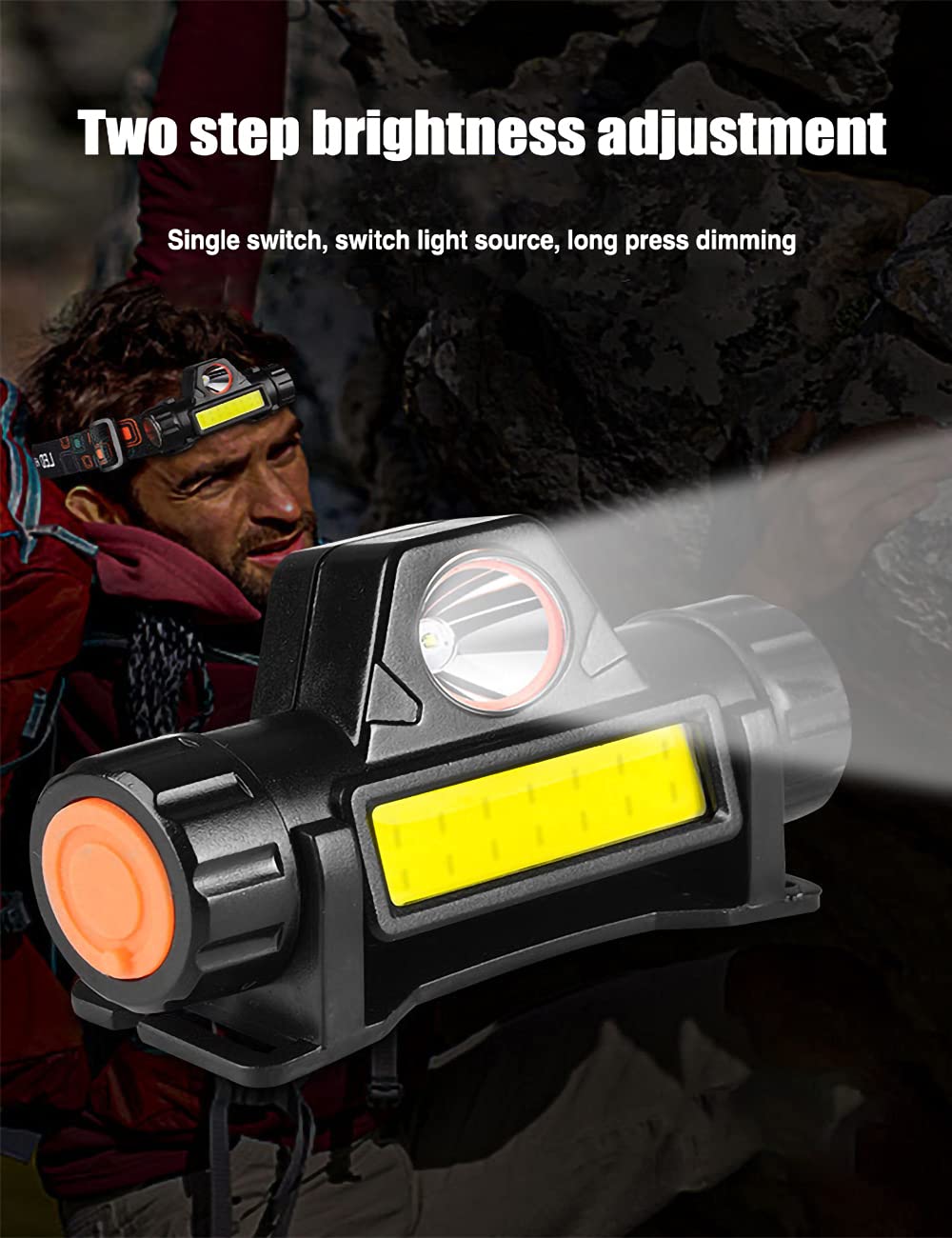 MyToolGift 2 Packs LED Headlamps, Portable, Long Range, Rechargeable, High Lumen, Battery Powered