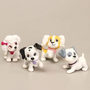 Dog Figurines Playset, 9 Pcs Realistic Detailed Puppy Figures Fairy Garden Miniature Dog Figurines Collection Playset Cake Toppers Christmas Birthday Gift