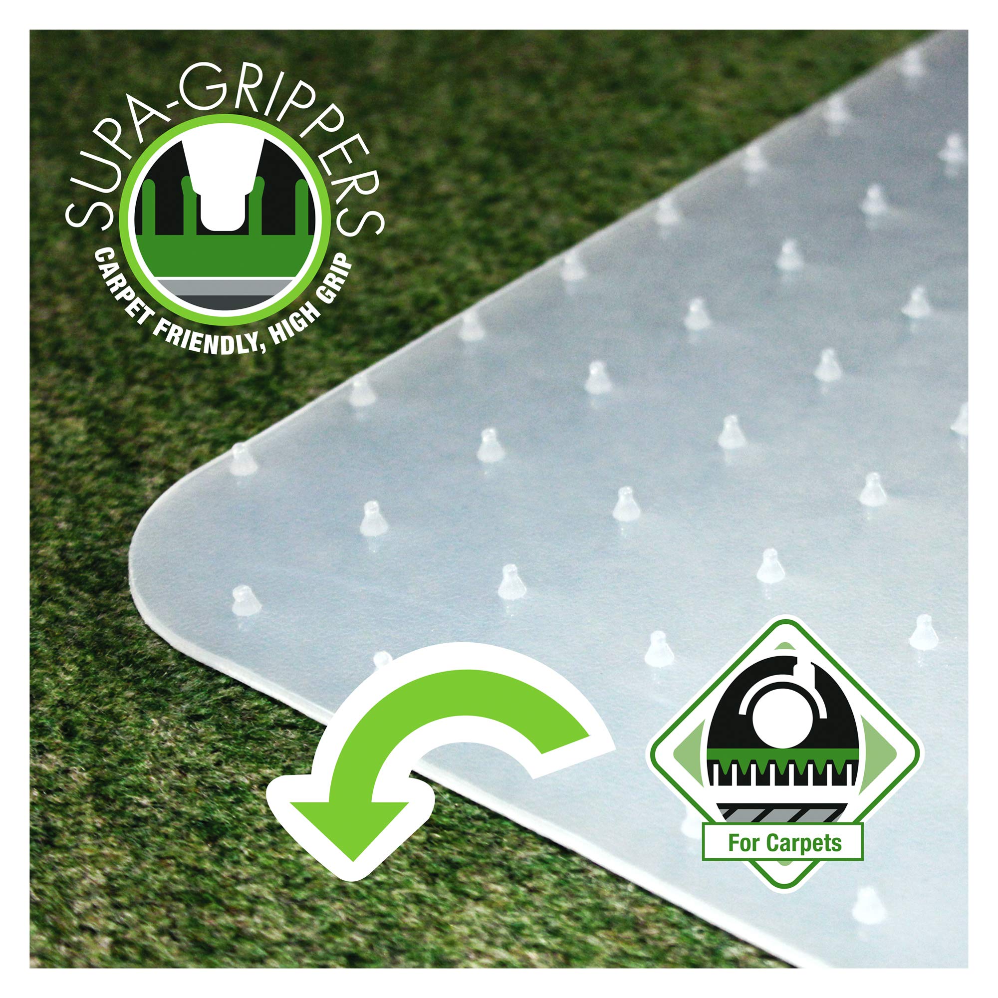 Marvelux Polypropylene Chair Mat for Low Pile Carpets and Carpet Tiles (up to 1/4" Thick), 29” x 46” White Office Carpet Protector, Rectangular, Eco-Friendly, Shipped Flat