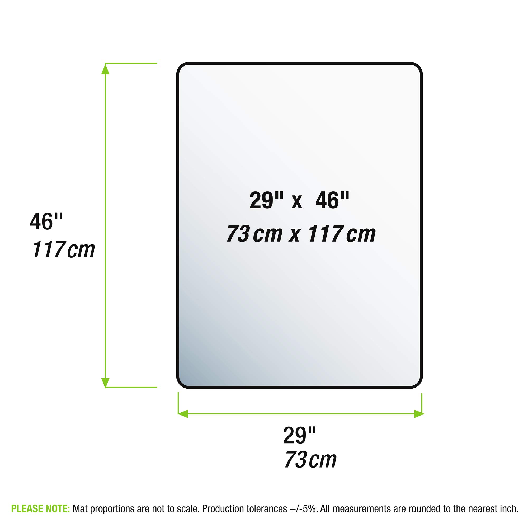 Marvelux Polypropylene Chair Mat for Low Pile Carpets and Carpet Tiles (up to 1/4" Thick), 29” x 46” White Office Carpet Protector, Rectangular, Eco-Friendly, Shipped Flat