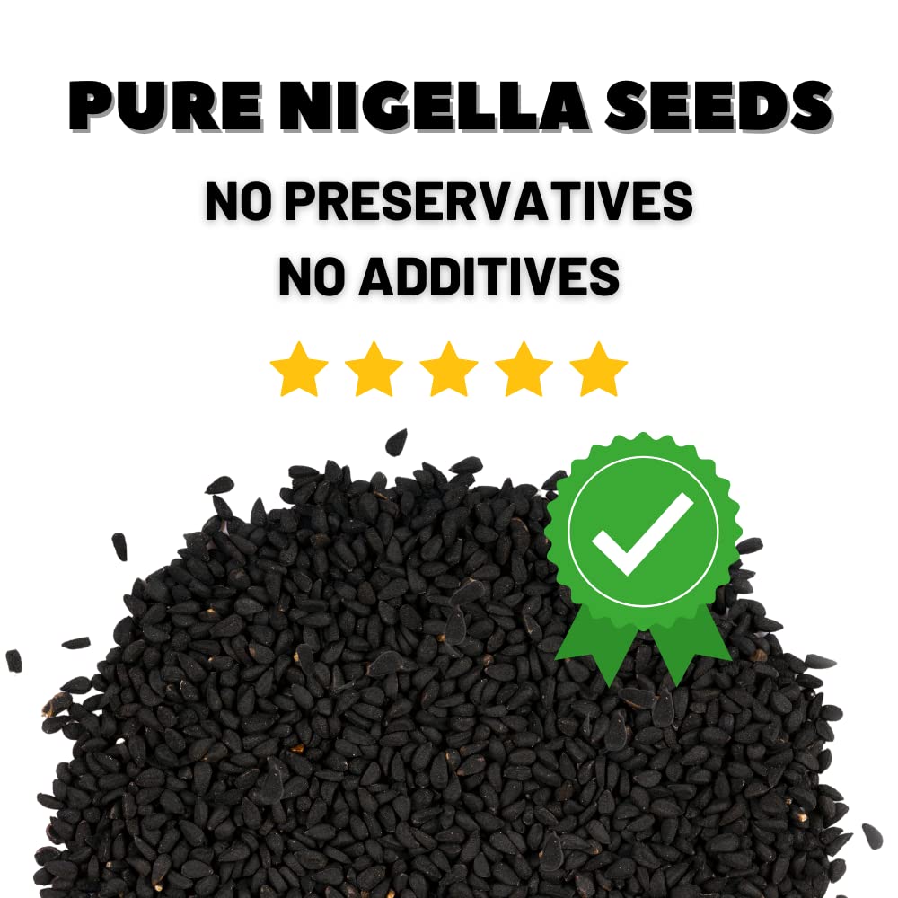 Black Cumin Seeds, USDA Organic, Berrilys, 16oz, also known as Nigella Sativa, Kalonji & Black Cumin Seeds, Great as Herbs, Seasoning, Baking, Cooking