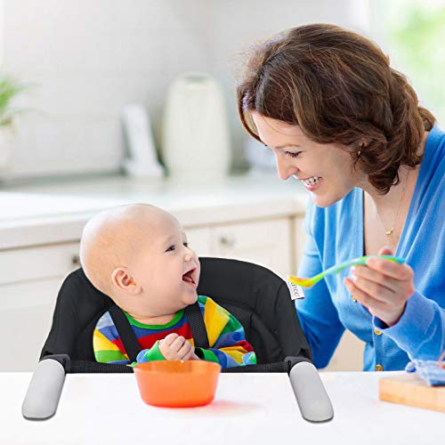 Hook On Chair, VEEYOO Clip On High Chair Folding Fast Table Chair with Storage Bag, Portable Baby Feeding Seat Attach to Table for Home and Travel