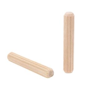 100 Pack 1/4" Wood Dowel Pins Straight Grooved Pins for Furniture Door and Art Projects (1/4 in)