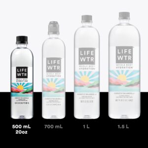 LIFEWTR Premium Purified Water, pH Balanced with Electrolytes, 100% recycled plastic bottles, 20 Fl Oz (Pack of 20), Packaging May Vary