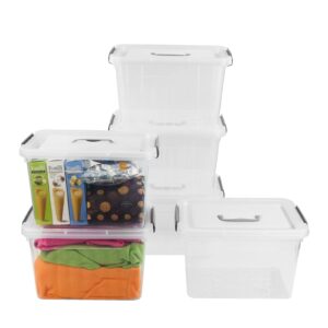 Bringer 6-Pack Clear Plastic Latching Storage Box, Plastic Box, 10 L