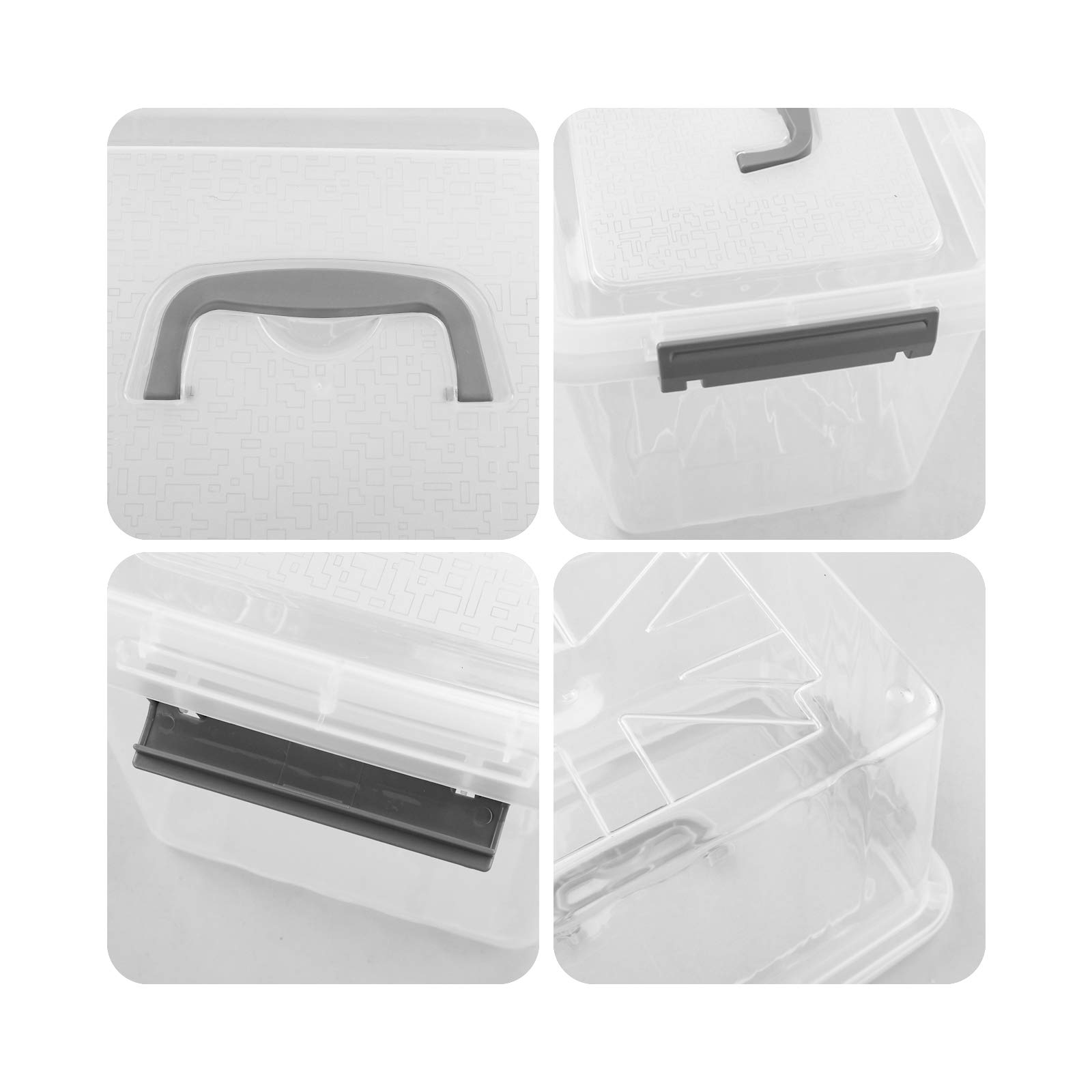 Bringer 6-Pack Clear Plastic Latching Storage Box, Plastic Box, 10 L